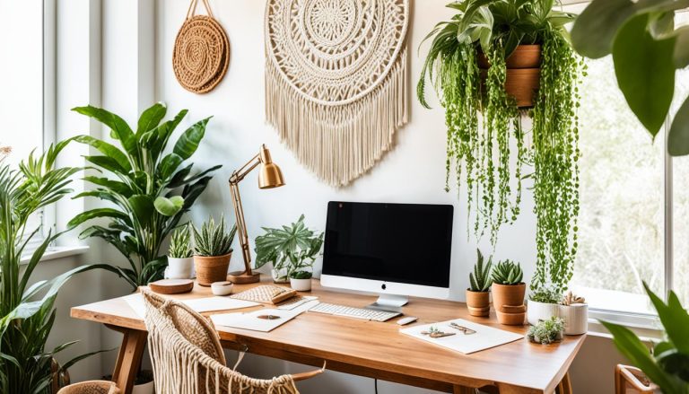 Boho Office Décor for a Peaceful Workspace