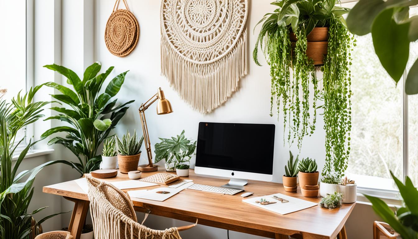 Boho Office Décor for a Peaceful Workspace