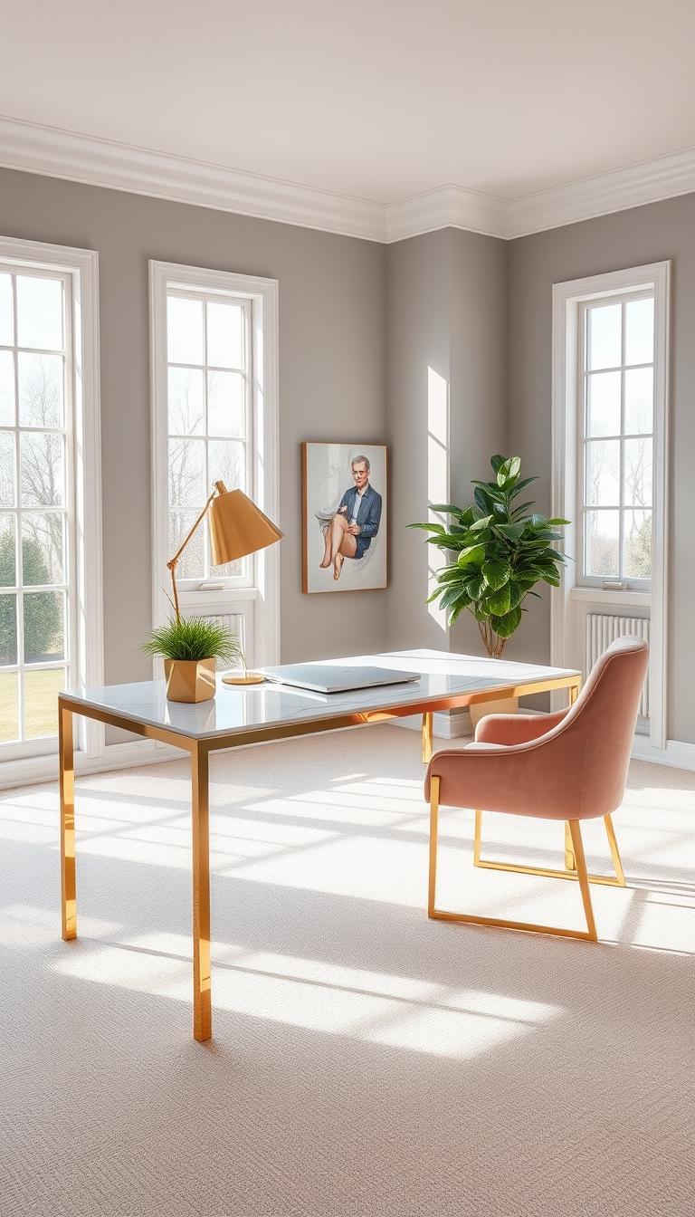 Glam Gold & Blush Office