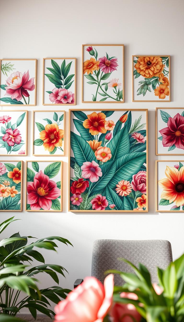 Floral Gallery Wall Office