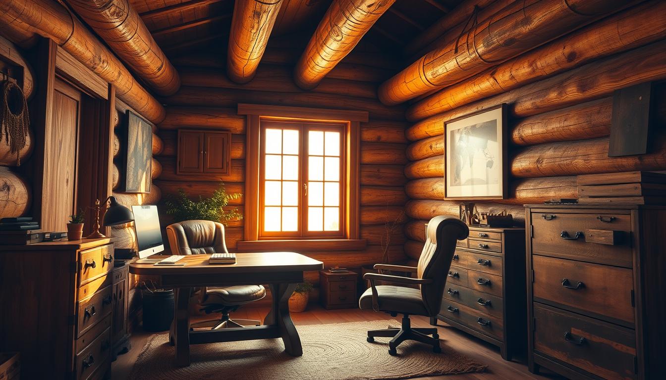 Rustic Cabin Office