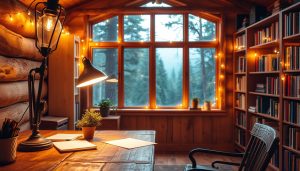 Rustic Cabin Office